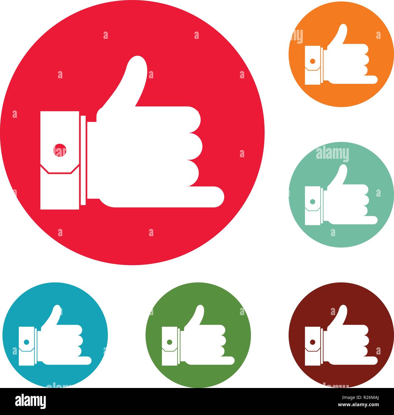 Hand call icons circle set vector isolated on white background Stock ...