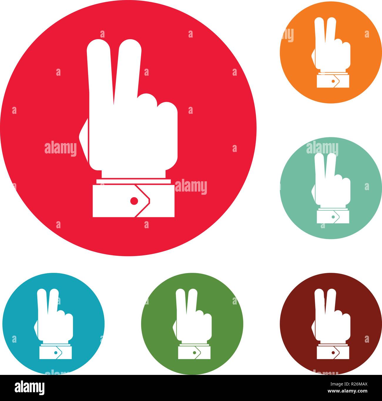 Hand hey icons circle set vector isolated on white background Stock ...