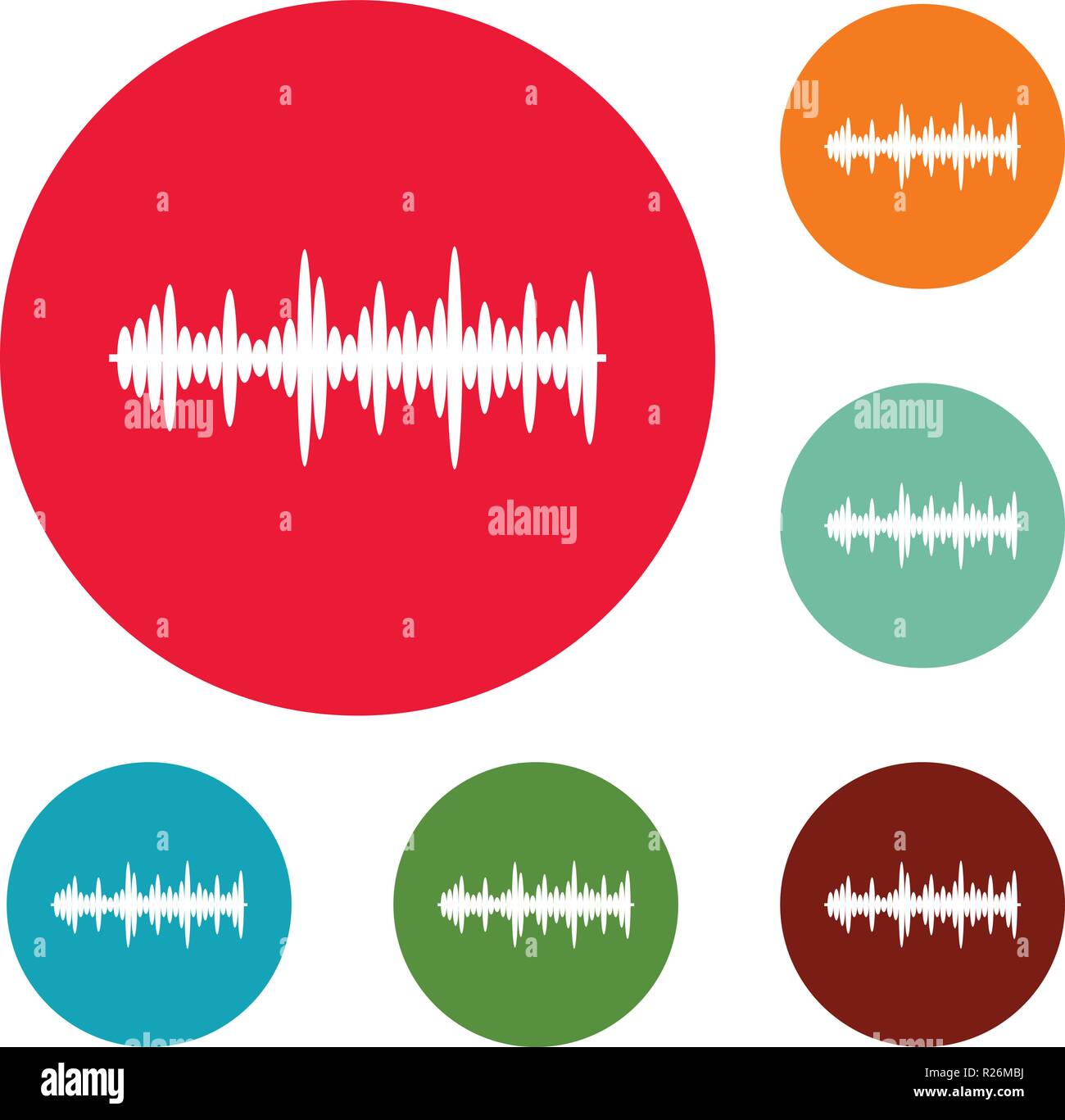 Equalizer tune icons circle set vector isolated on white background ...