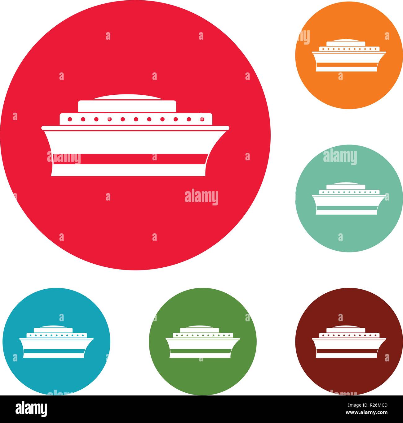 Ship icons circle set vector isolated on white background Stock Vector ...