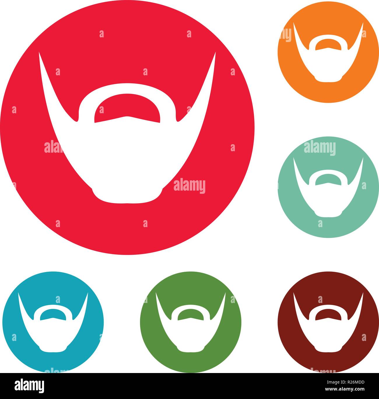 Round beard icons circle set vector isolated on white background Stock ...