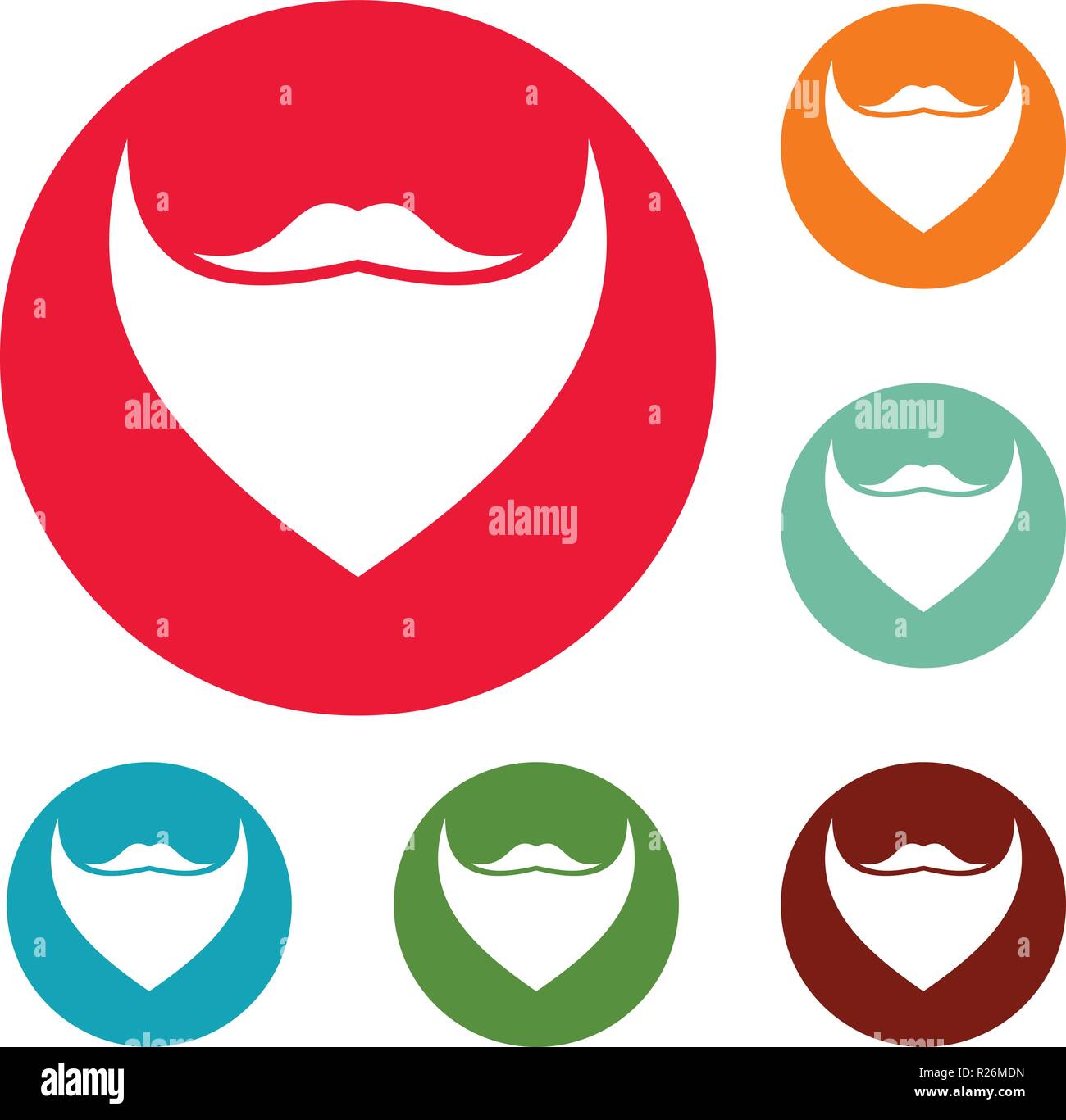 Triangular beard icons circle set vector isolated on white background ...