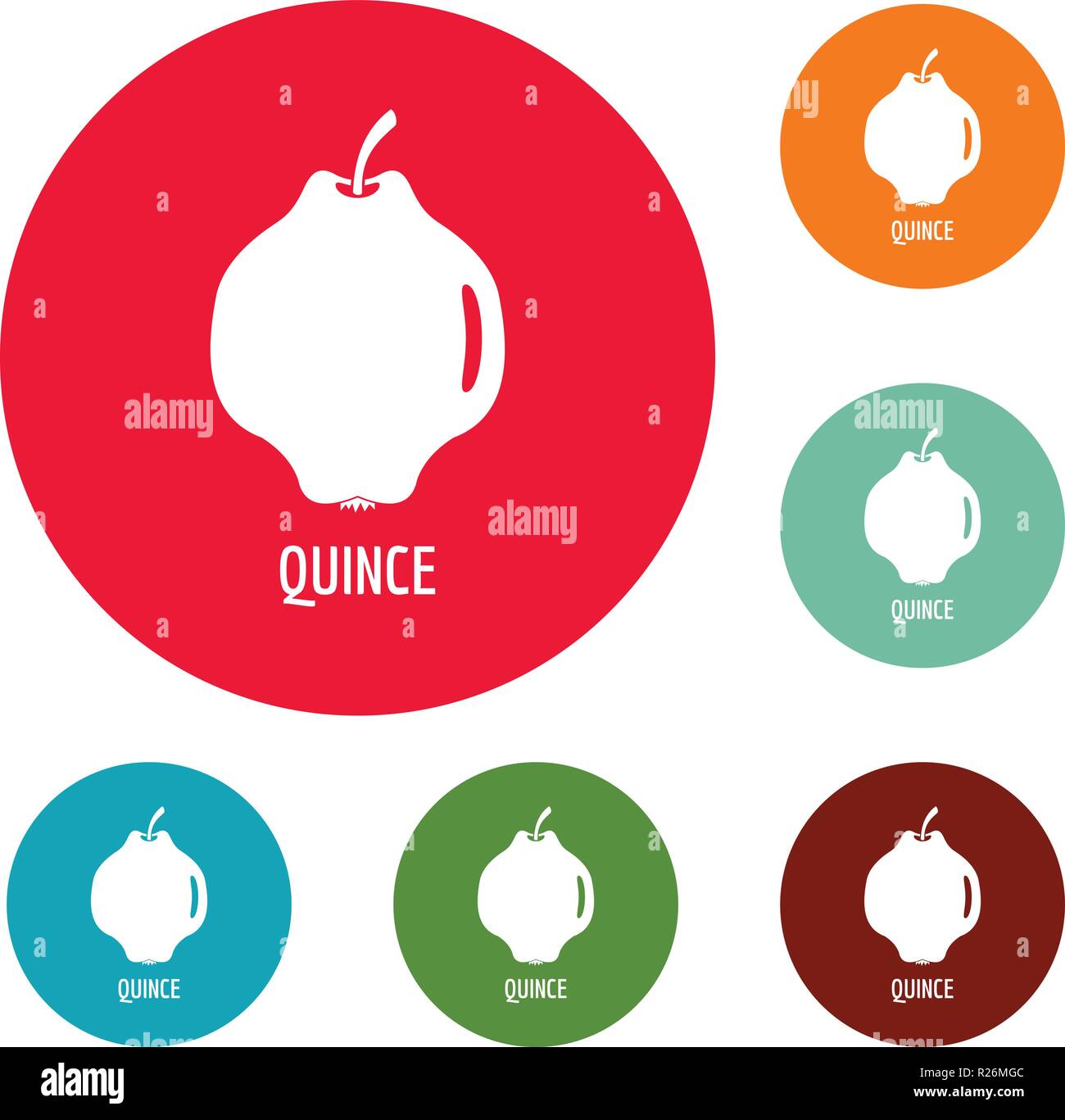 Quince icons circle set vector isolated on white background Stock ...