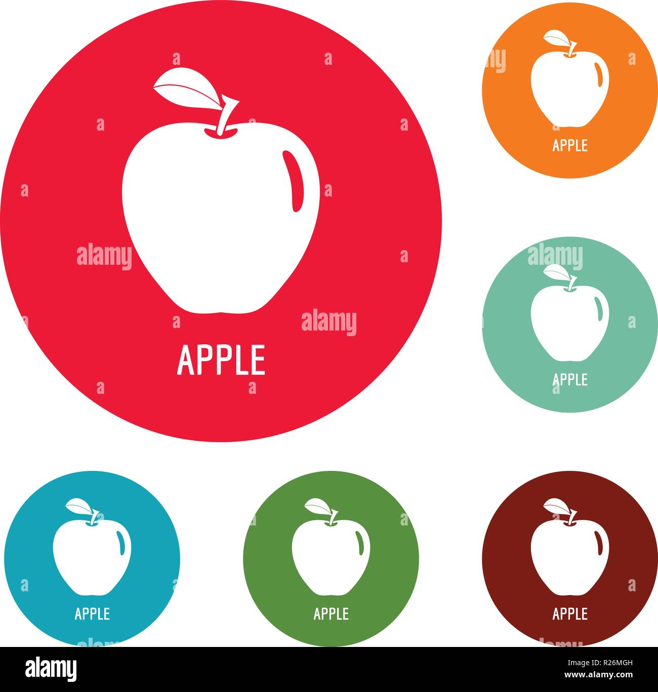 Apple icons circle set vector isolated on white background Stock Vector ...