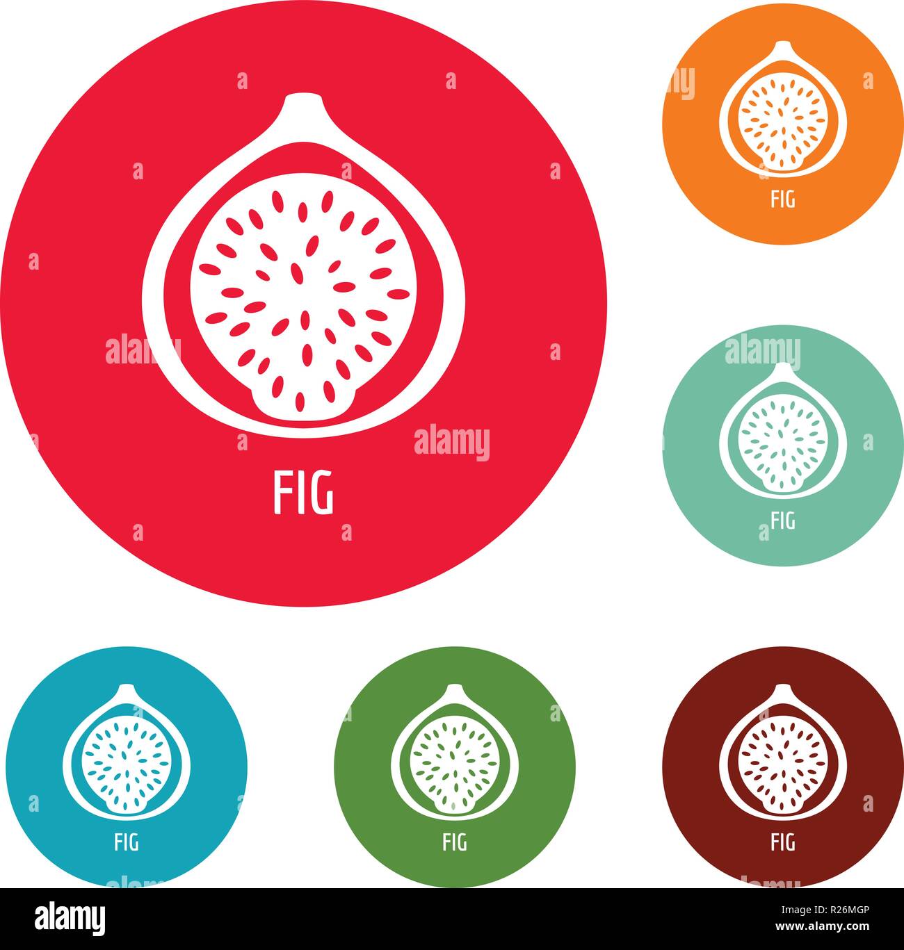 Fig icons circle set vector isolated on white background Stock Vector Image & Art - Alamy