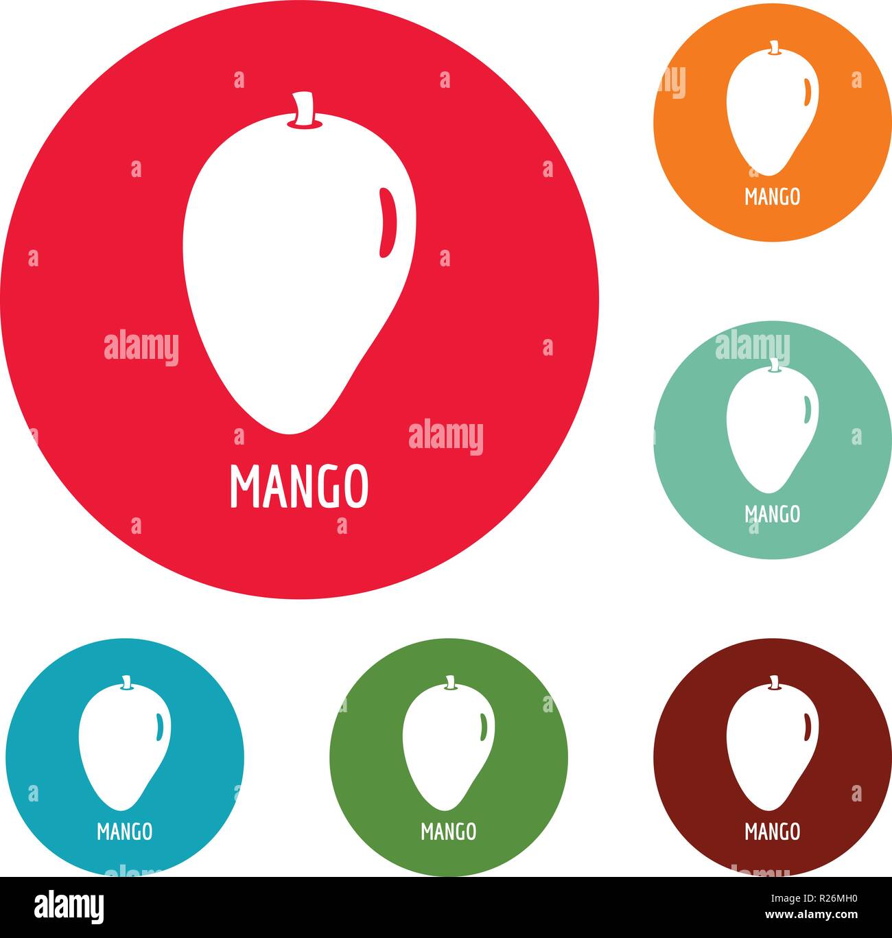 Mango icons circle set vector isolated on white background Stock Vector Image & Art - Alamy