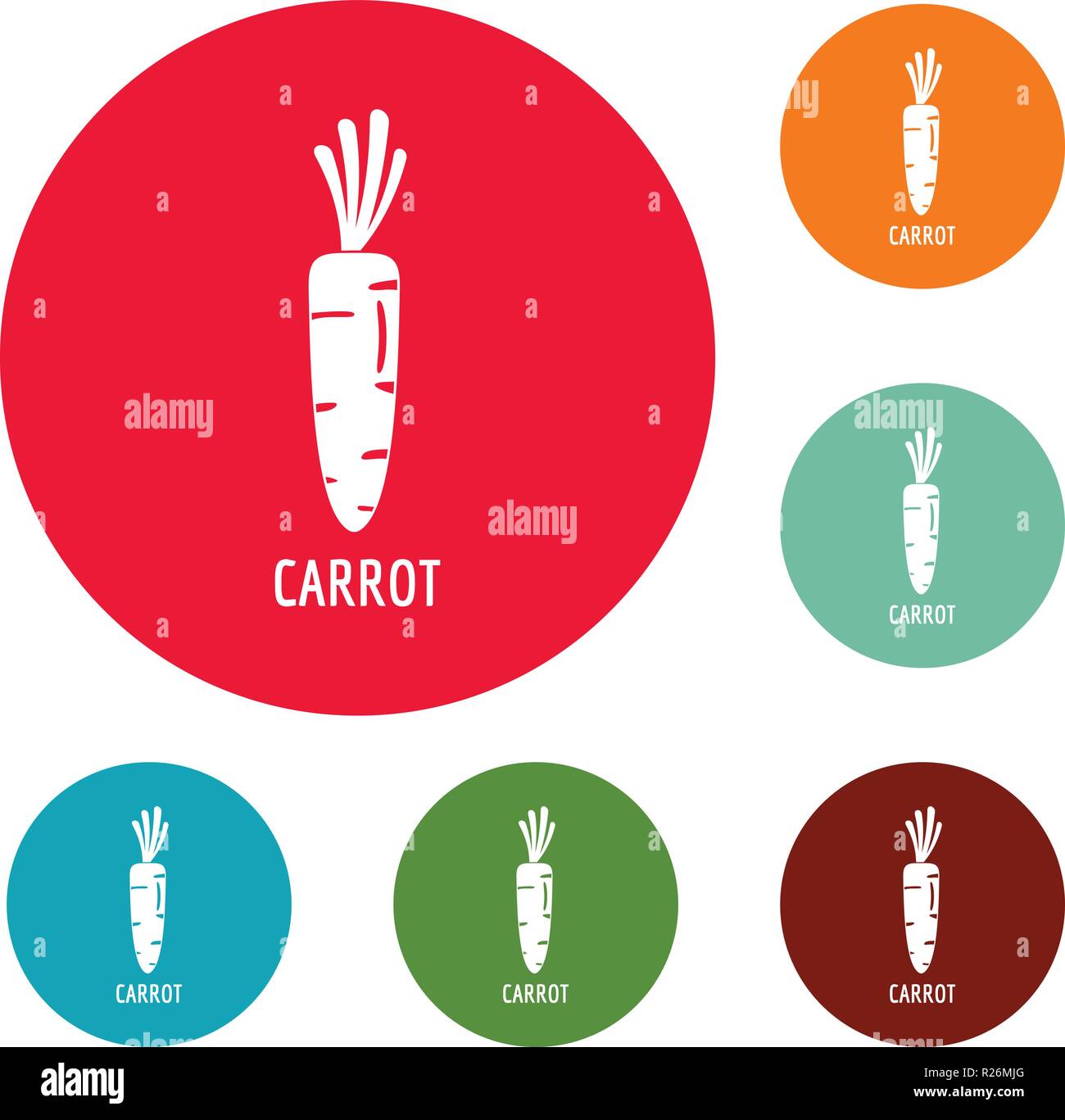 Carrot icons circle set vector isolated on white background Stock ...