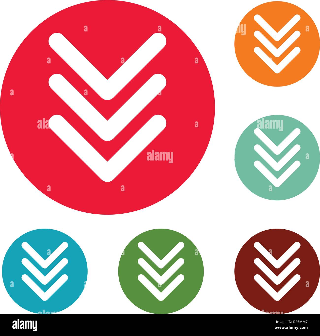 Pointing arrow icons circle set vector isolated on white background ...