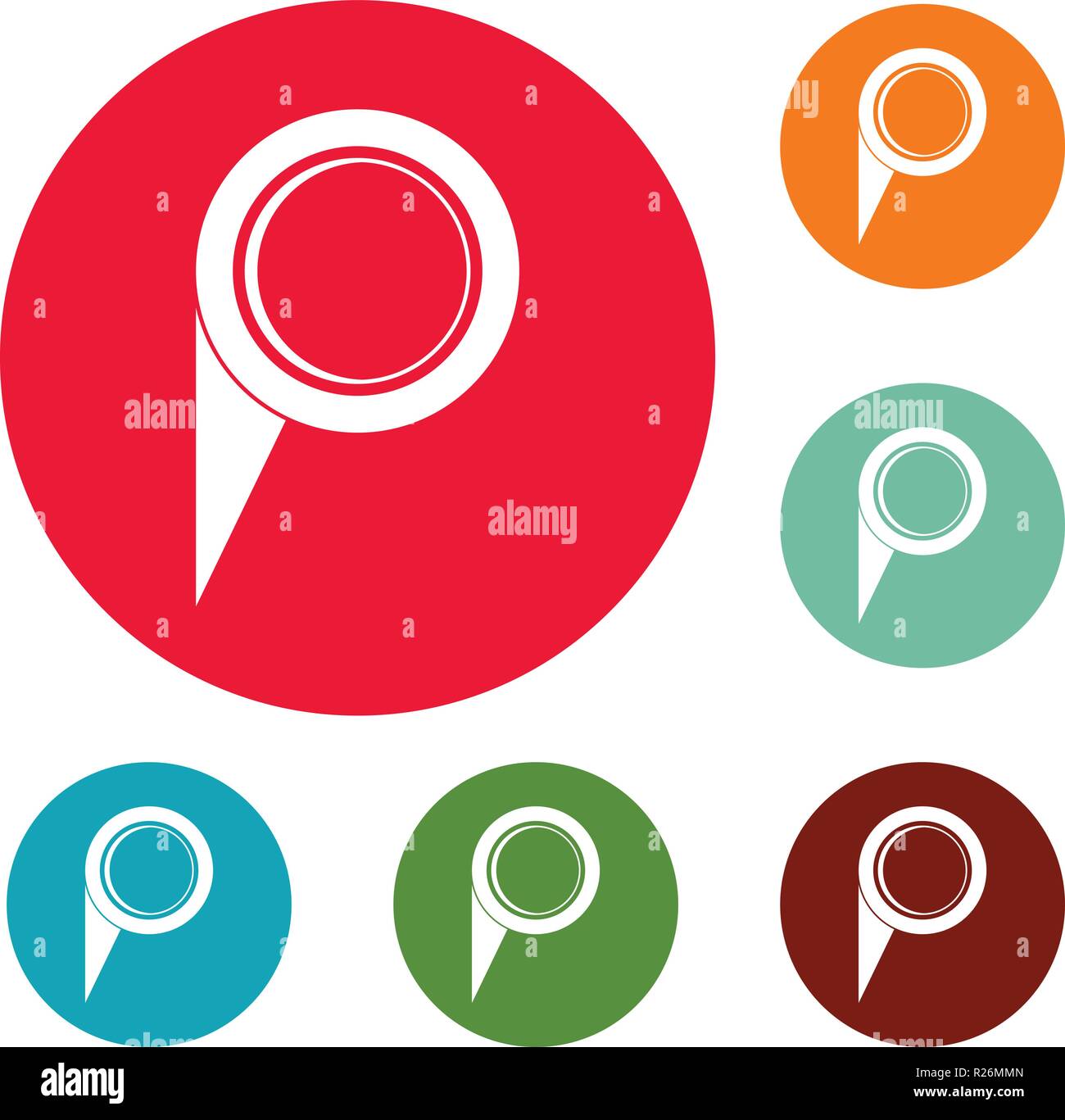 Navigation pin icons circle set vector isolated on white background ...