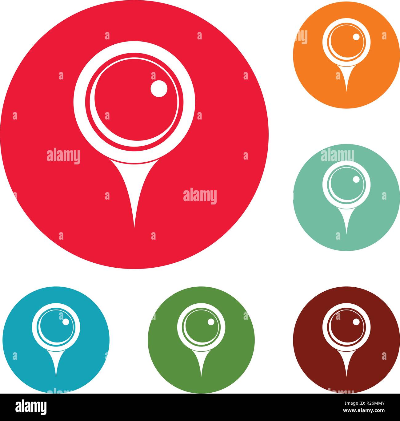 Locate pin icons circle set vector isolated on white background Stock Vector Image & Art - Alamy