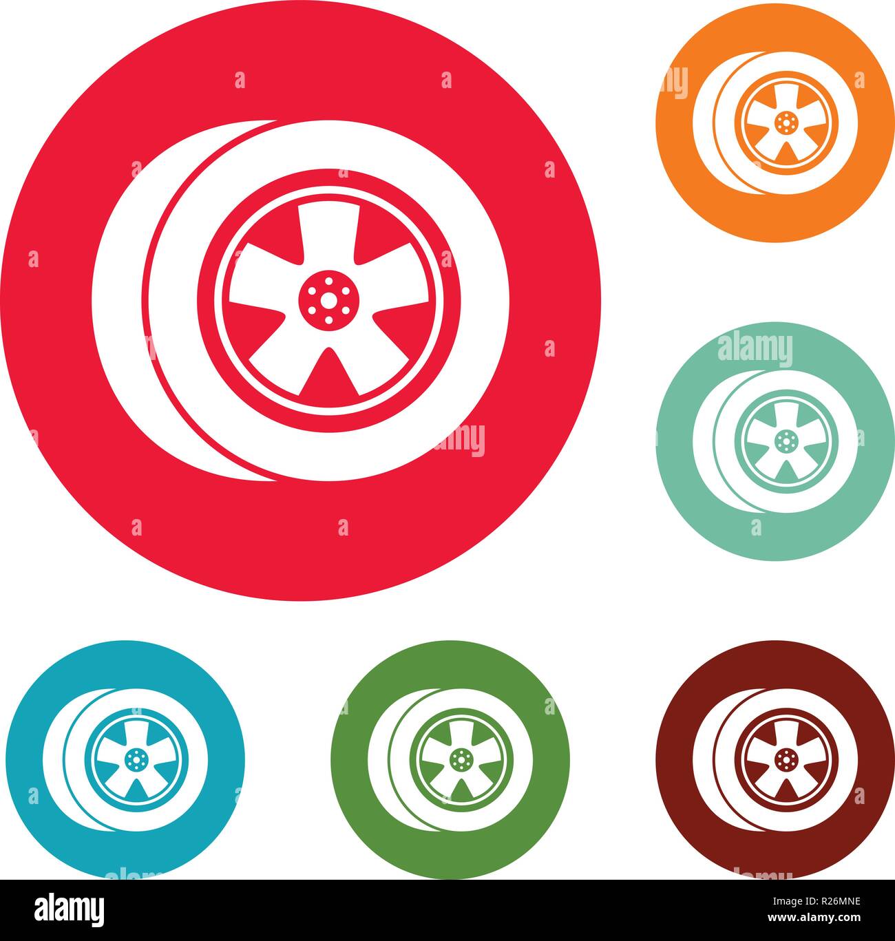 Transport icons circle set vector isolated on white background Stock ...