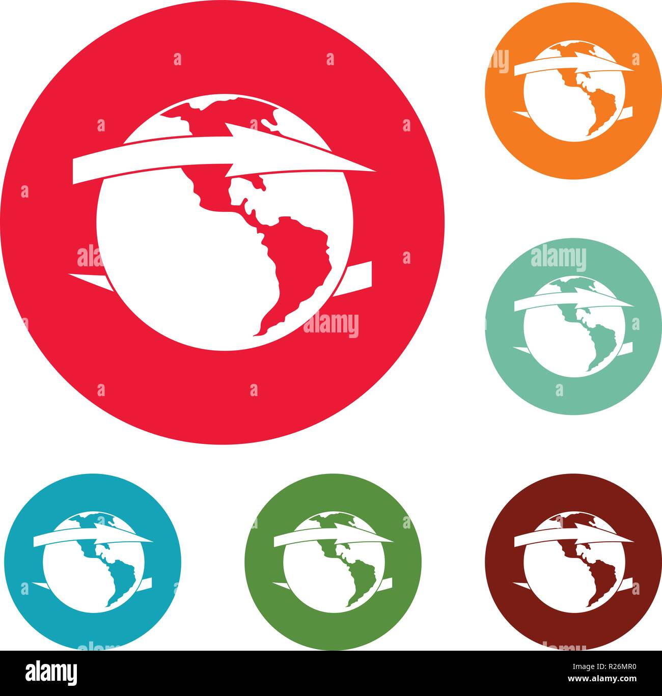 Wind on earth icons circle set vector isolated on white background ...