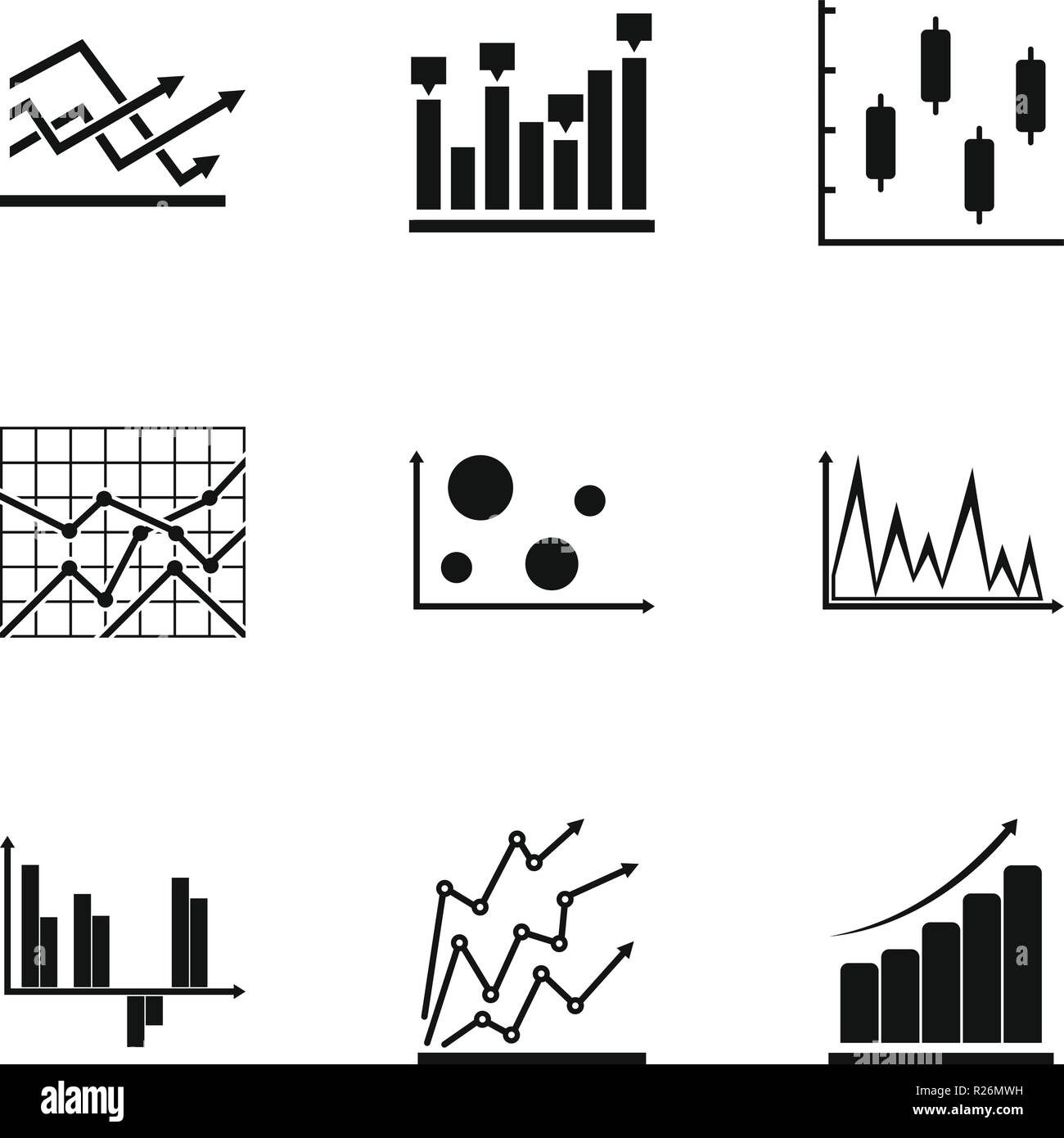 Worksheet icons set. Simple set of 9 worksheet vector icons for web ...