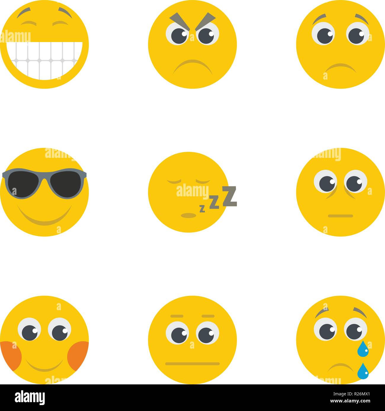 Snarl icons set. Cartoon set of 9 snarl vector icons for web isolated ...