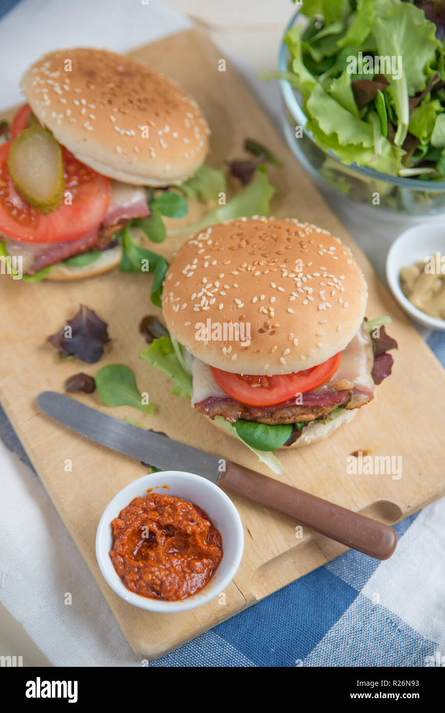 home made burger Stock Photo - Alamy
