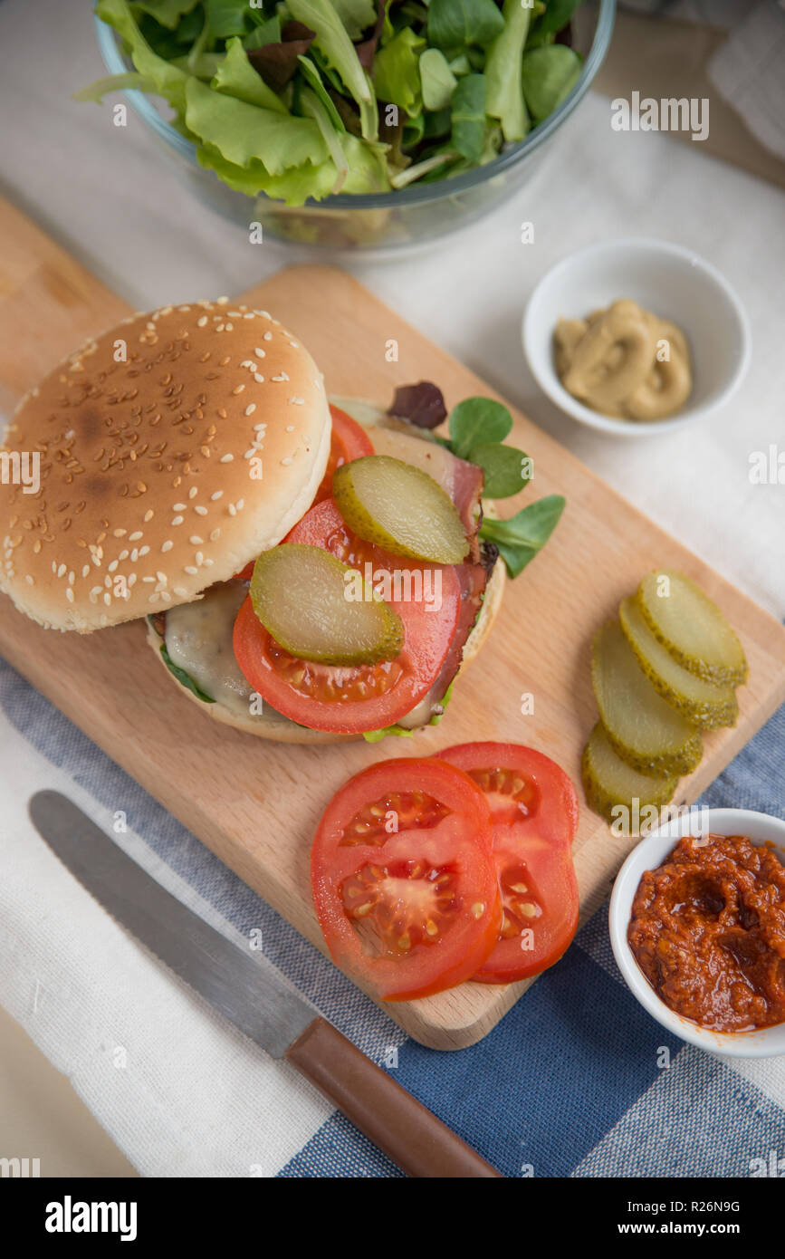 home made burger Stock Photo - Alamy