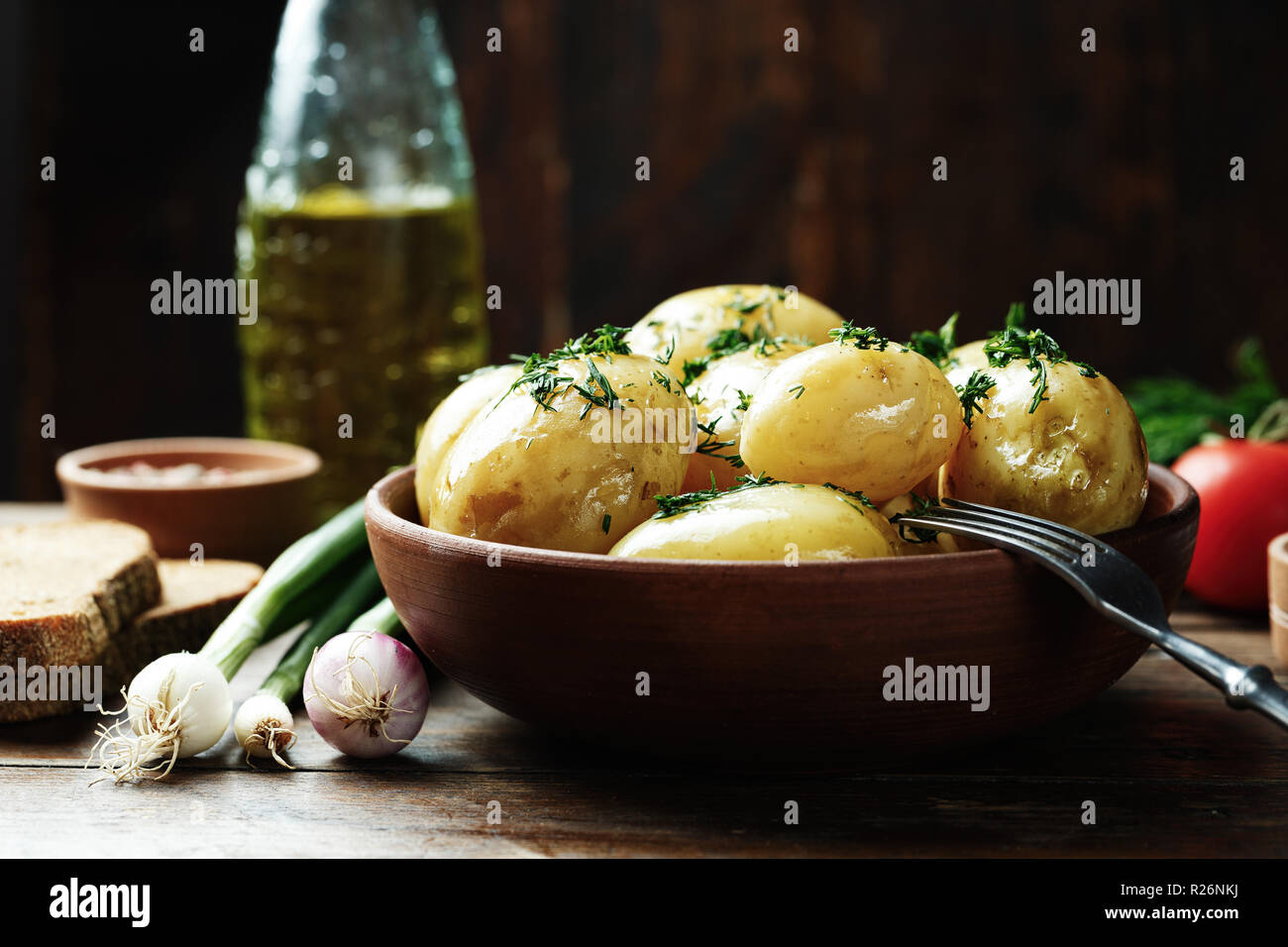A young potato a beautiful photo for the menu, a summer menu, a potato ...
