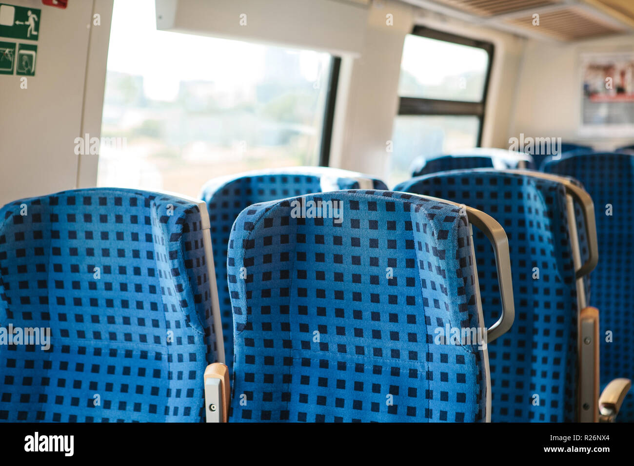 The interior of the train in Germany to move people for long and short ...