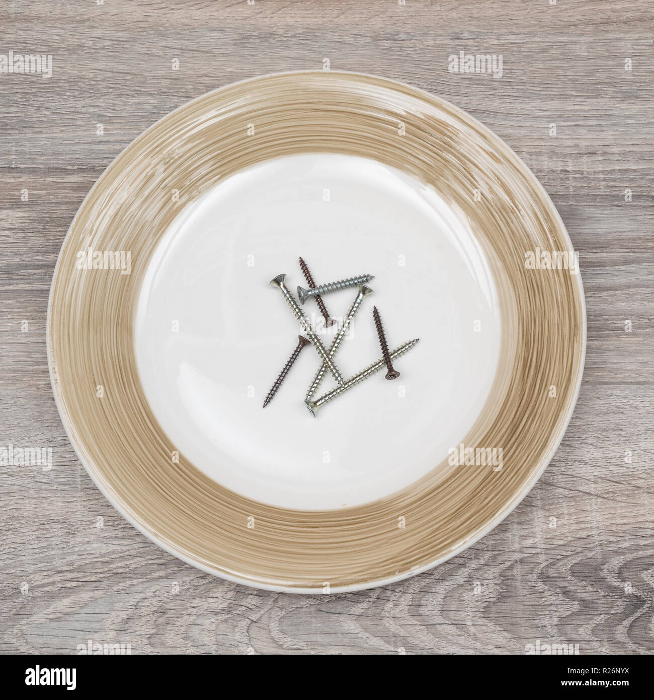 Food plate meal dish wooden table hi-res stock photography and images ...