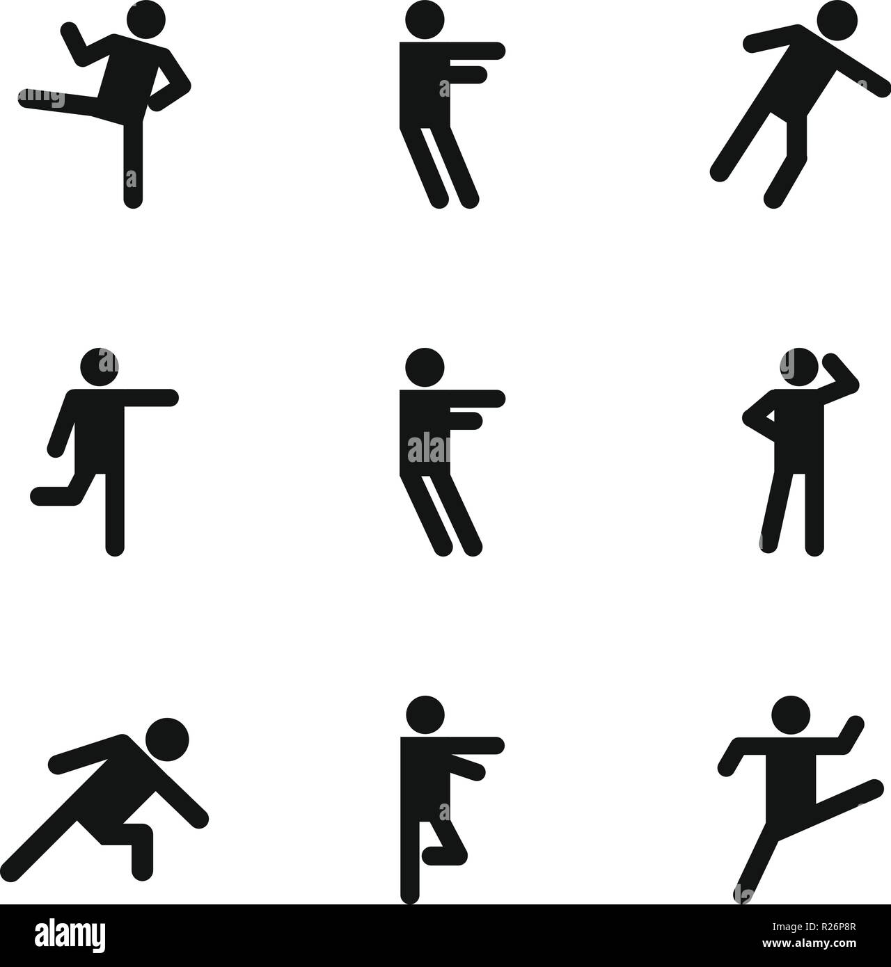 Physical activity icons set. Simple set of 9 physical activity vector ...
