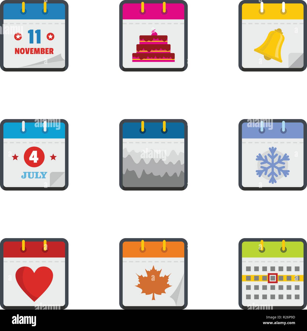 Compilation icons set. flat set of 9 compilation vector icons for web ...