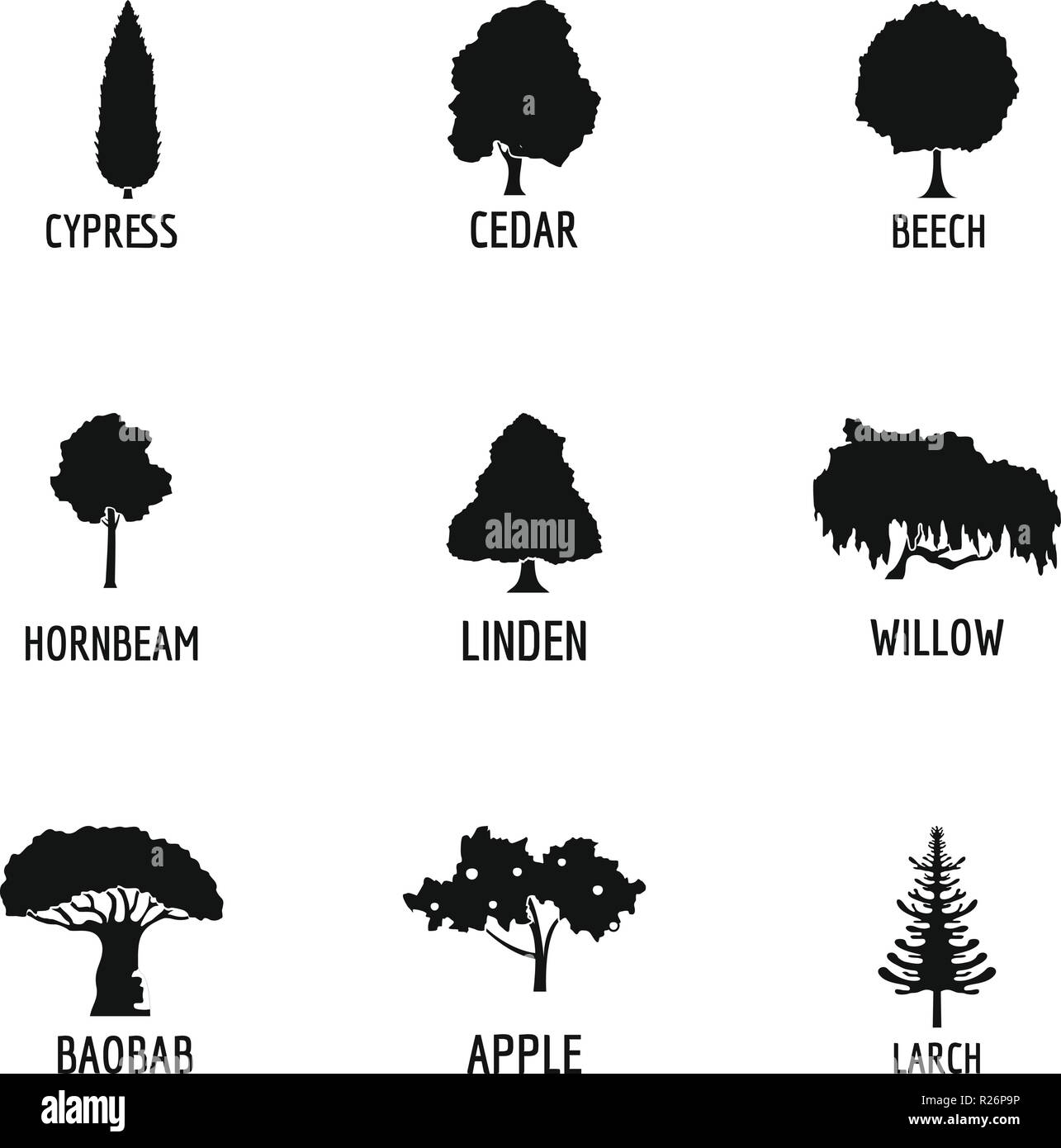 Wood industry icons set. Simple set of 9 wood industry vector icons for ...