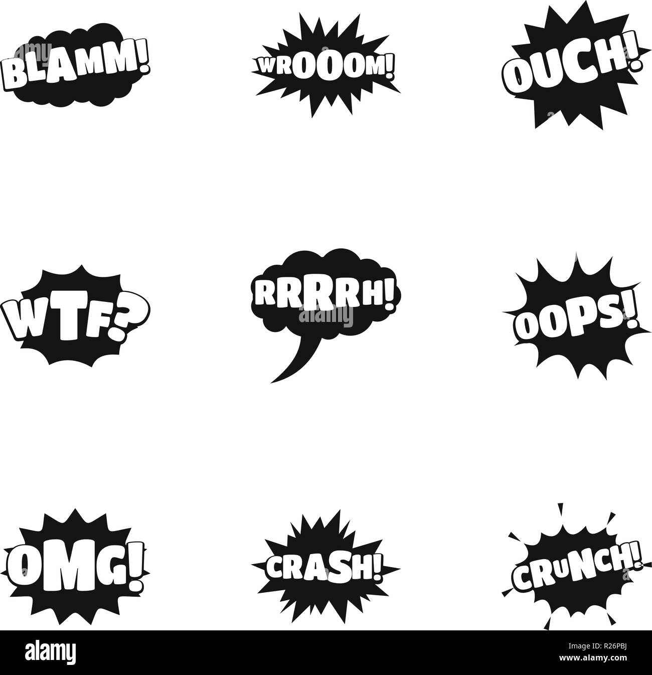 Decal icons set. Simple set of 9 decal vector icons for web isolated on ...