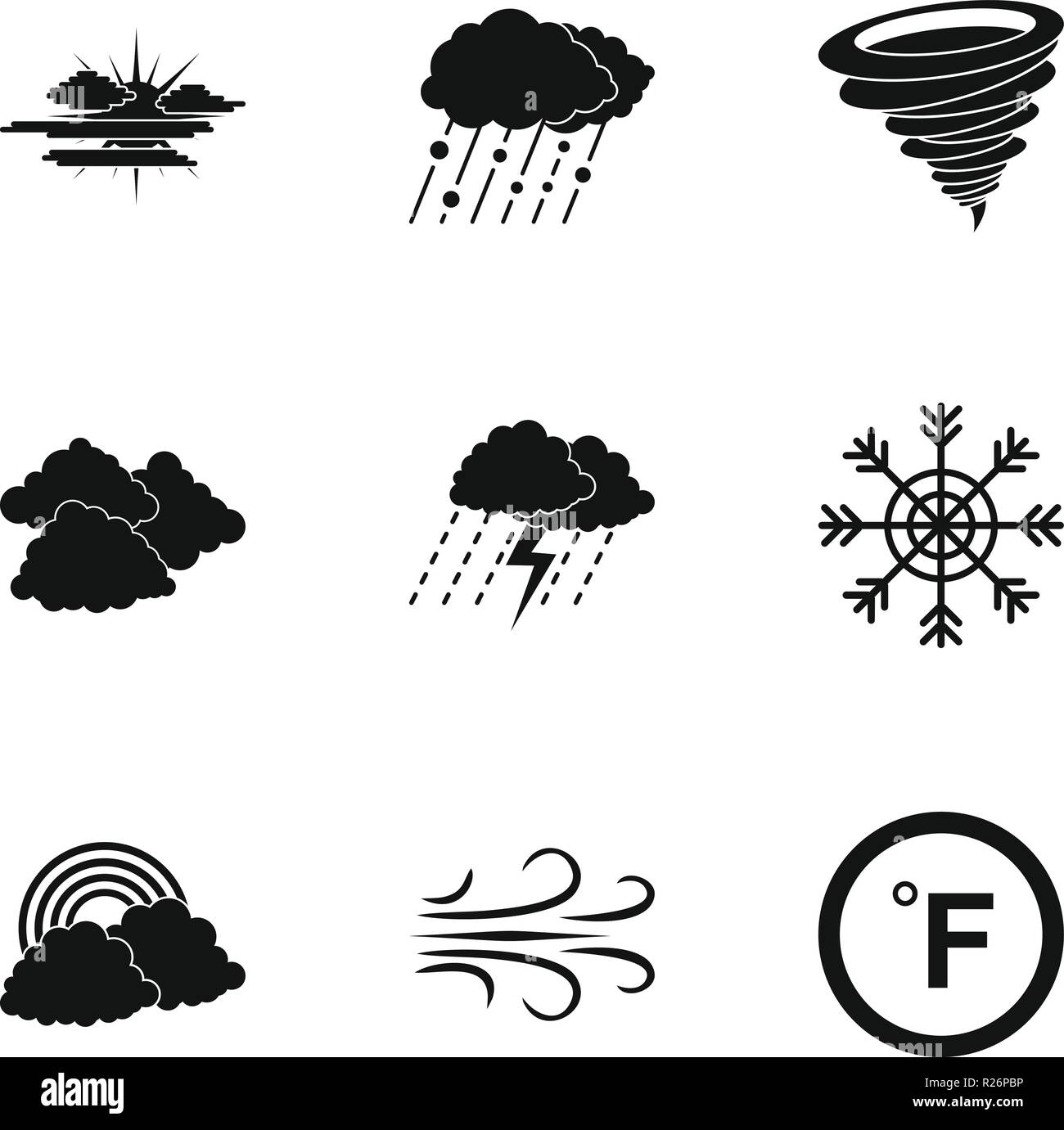 Edge icons set. Simple set of 9 edge vector icons for web isolated on ...