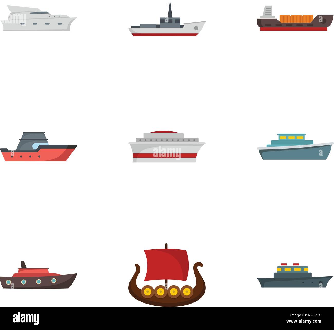 Steamer icons set. flat set of 9 steamer icons for web isolated on white background Stock Vector ...