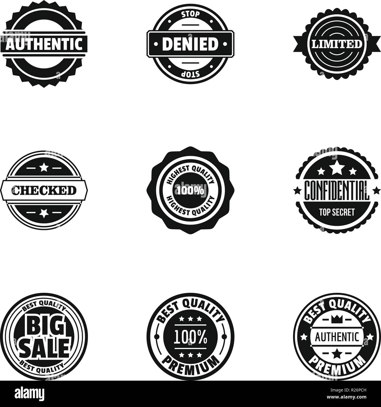 Sales volume icons set. Simple set of 9 sales volume vector icons for ...