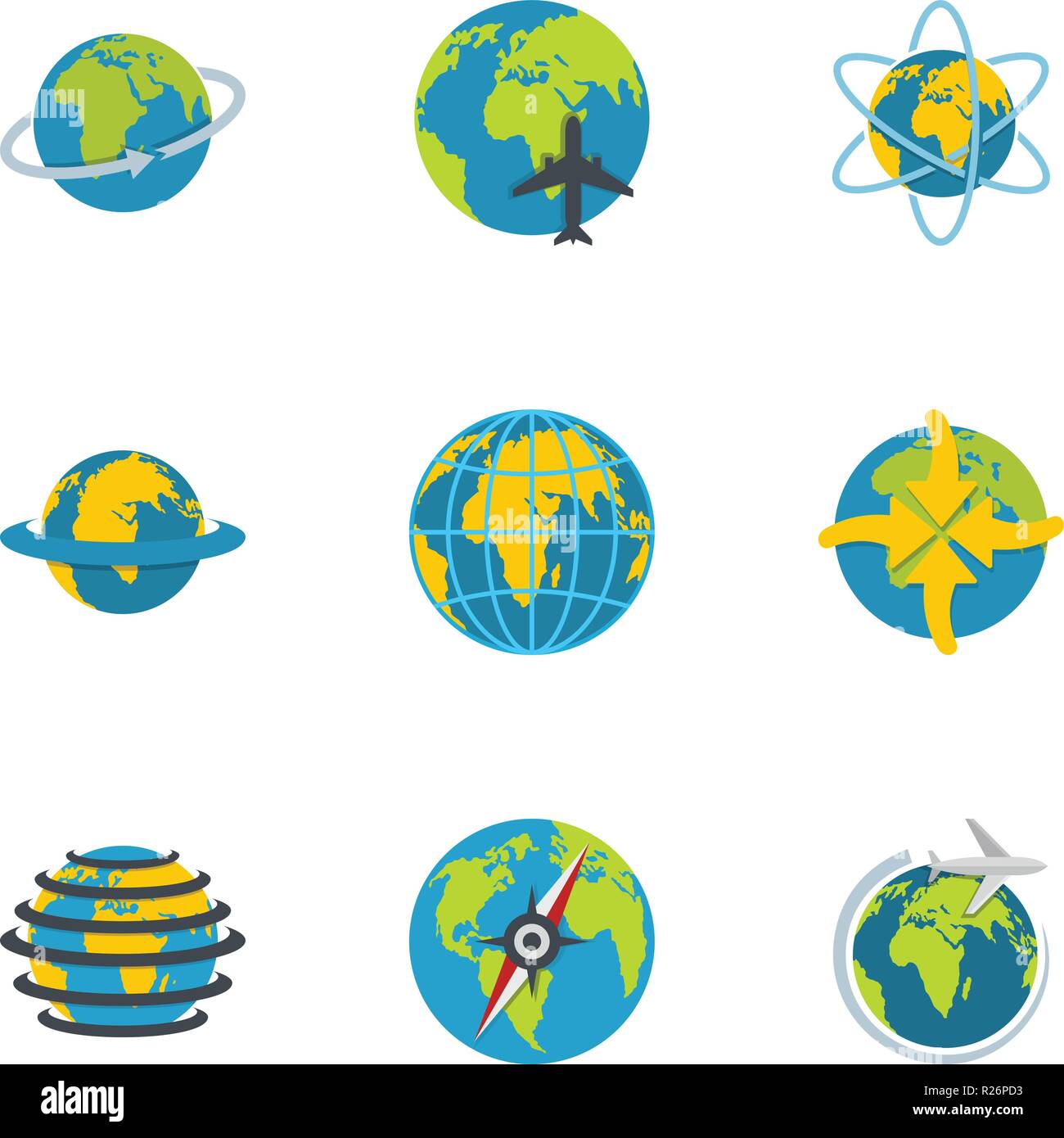 Terrestrial globe icons set. flat set of 9 terrestrial globe vector ... Terrestrial globe icons set. flat set of 9 terrestrial globe vector ...