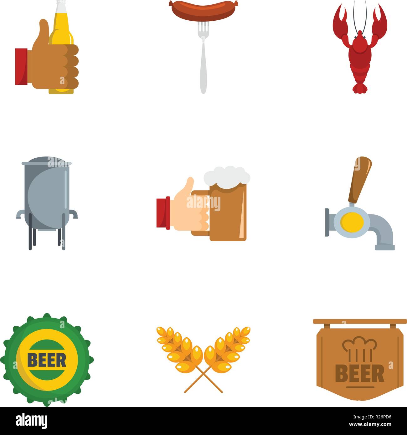 Have a snack icons set. flat set of 9 have a snack vector icons for web ...