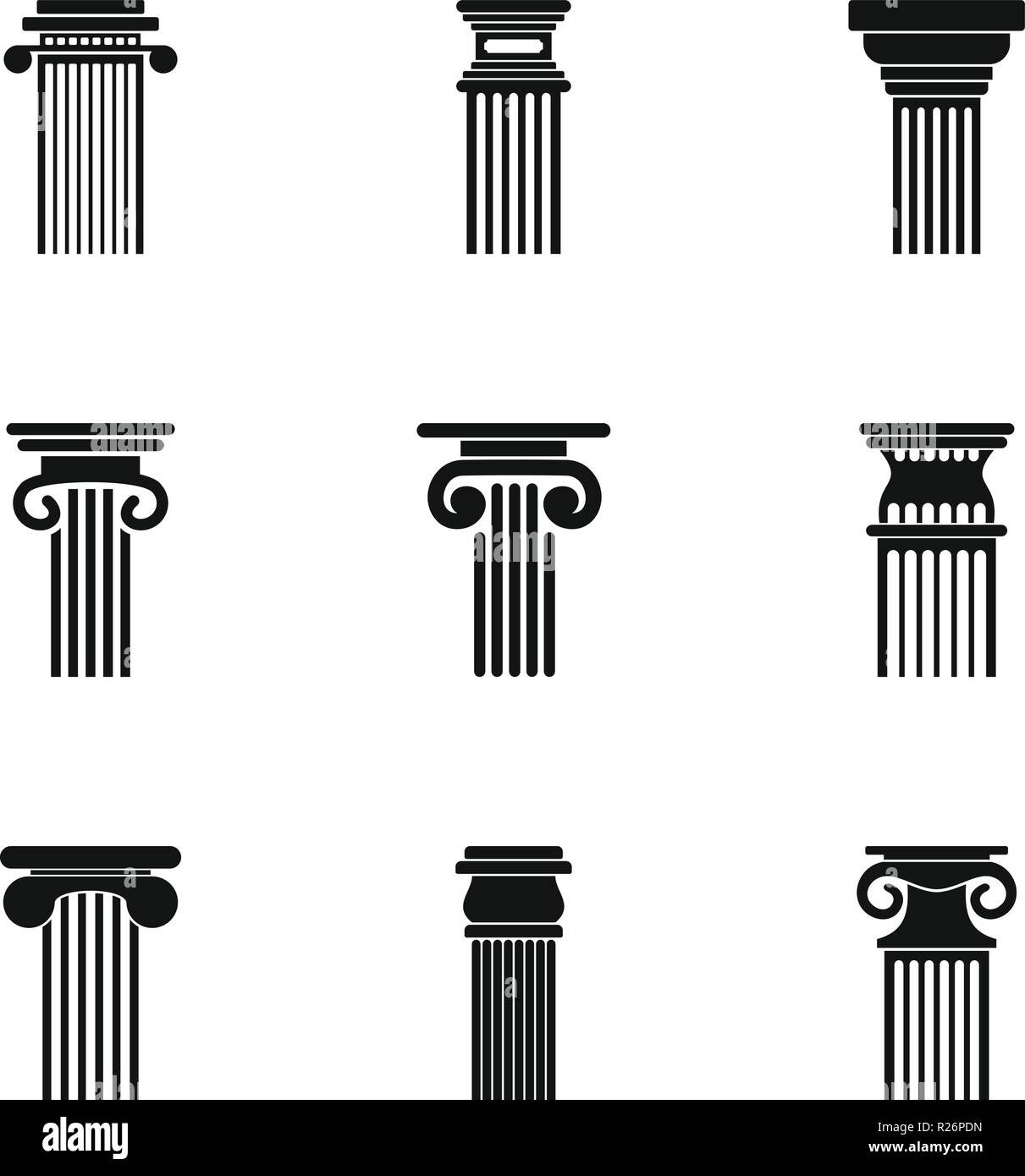 Pole icons set. Simple set of 9 pole vector icons for web isolated on ...