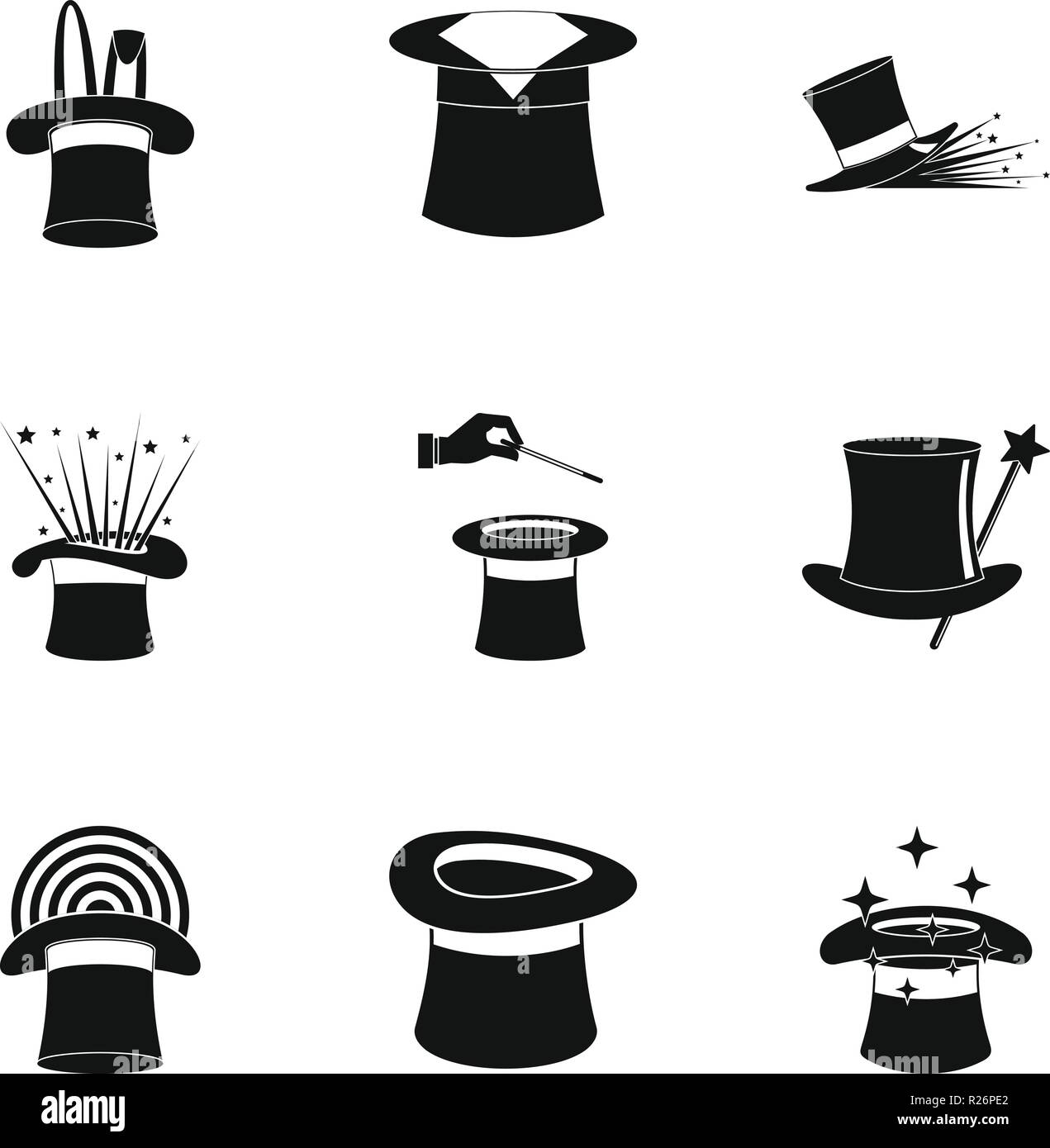 Hood icons set. Simple set of 9 hood vector icons for web isolated on ...