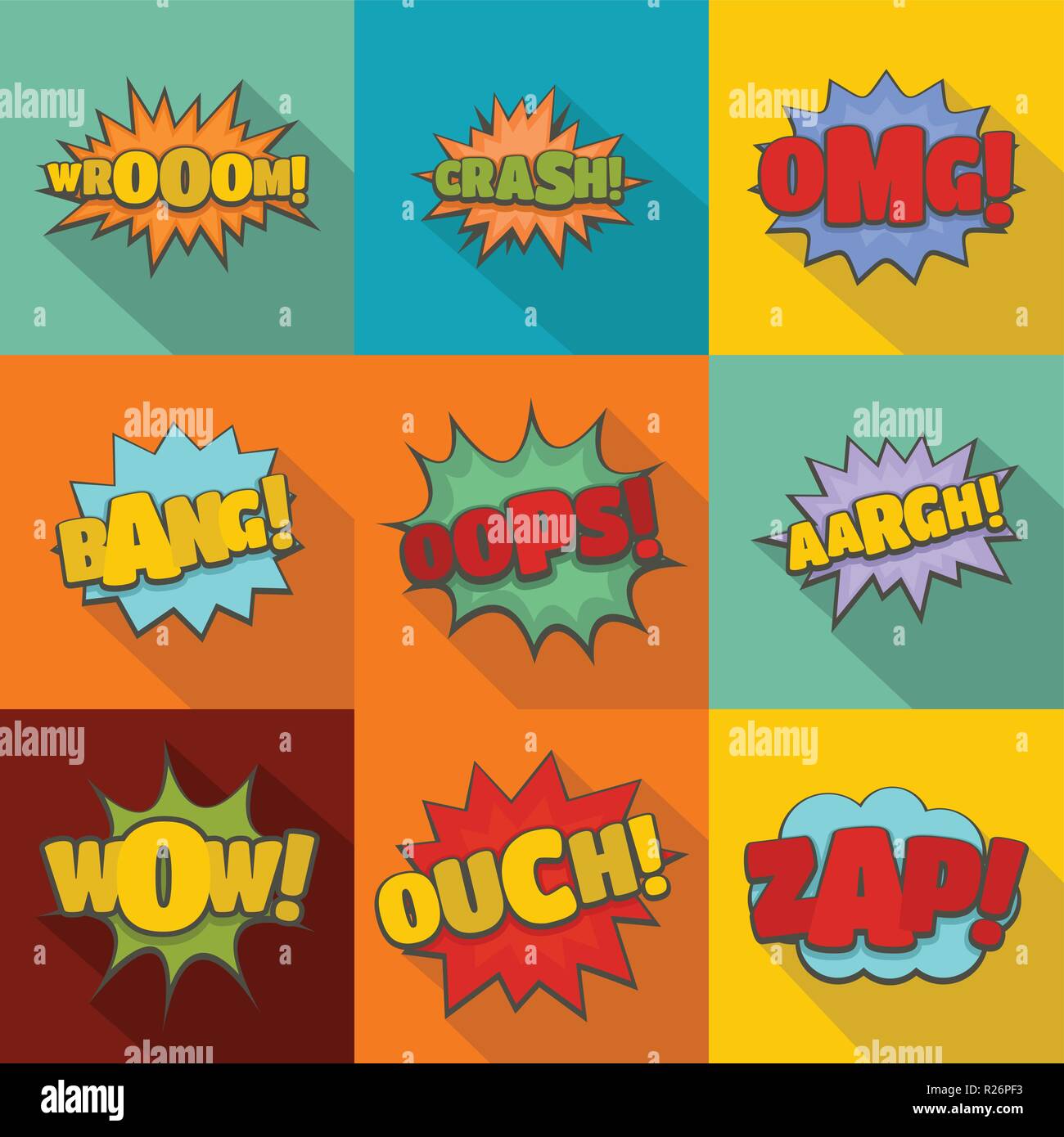 Hit icons set. flat set of 9 hit vector icons for web isolated on white ...