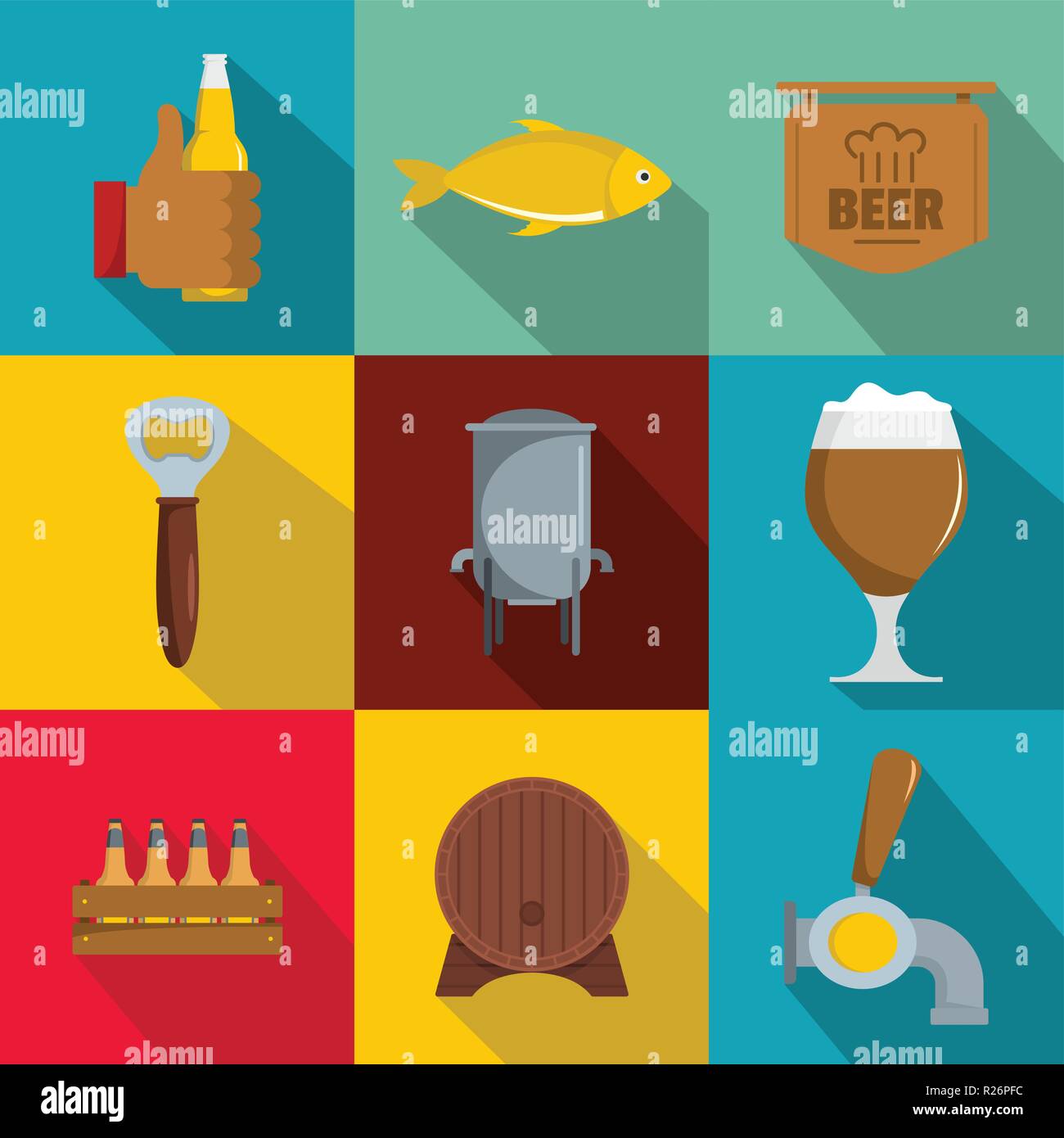 Foodie icons set. flat set of 9 foodie vector icons for web isolated on ...