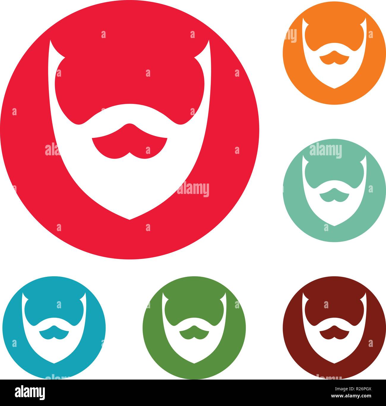 Stylish beard icons circle set vector isolated on white background ...