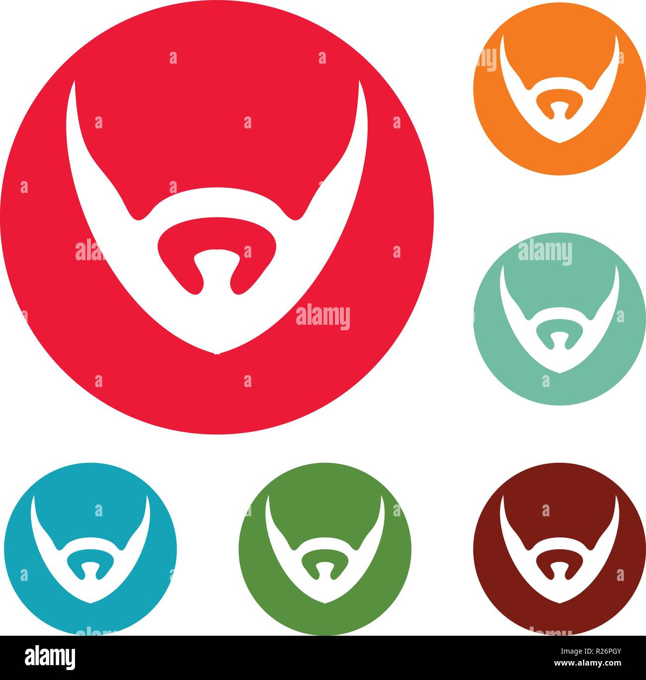 Short beard icons circle set vector isolated on white background Stock ...