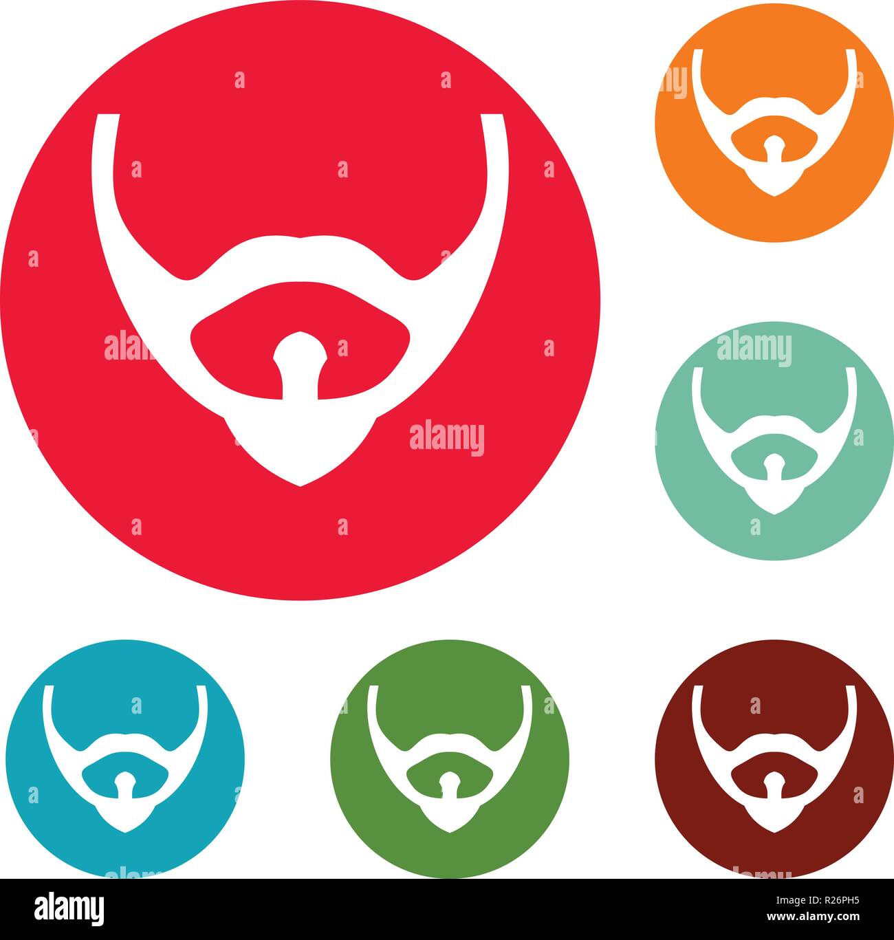 Hair face icons circle set vector isolated on white background Stock ...