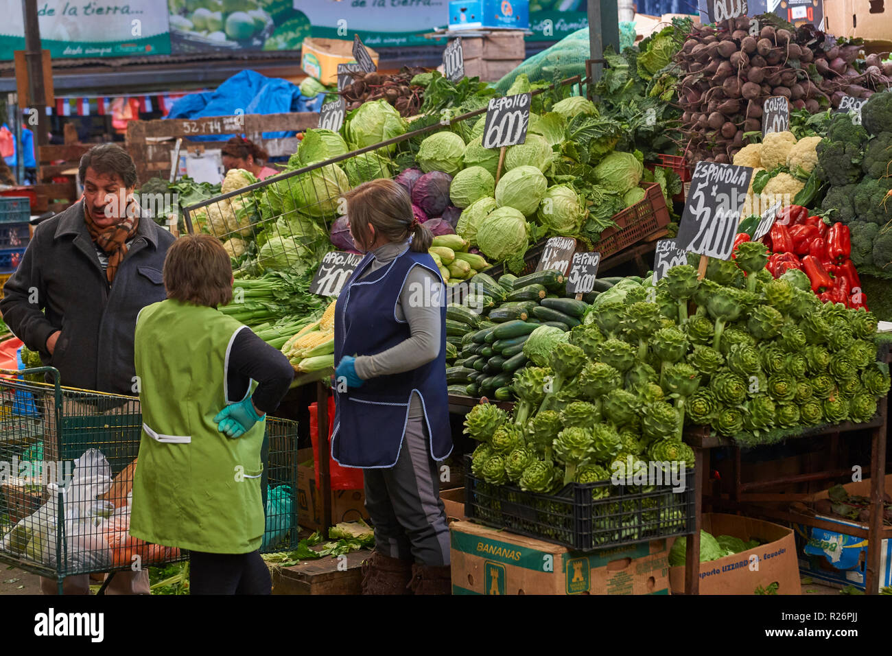 Fresh fruit and vegetables for sale in the historic Mercado Central in ...