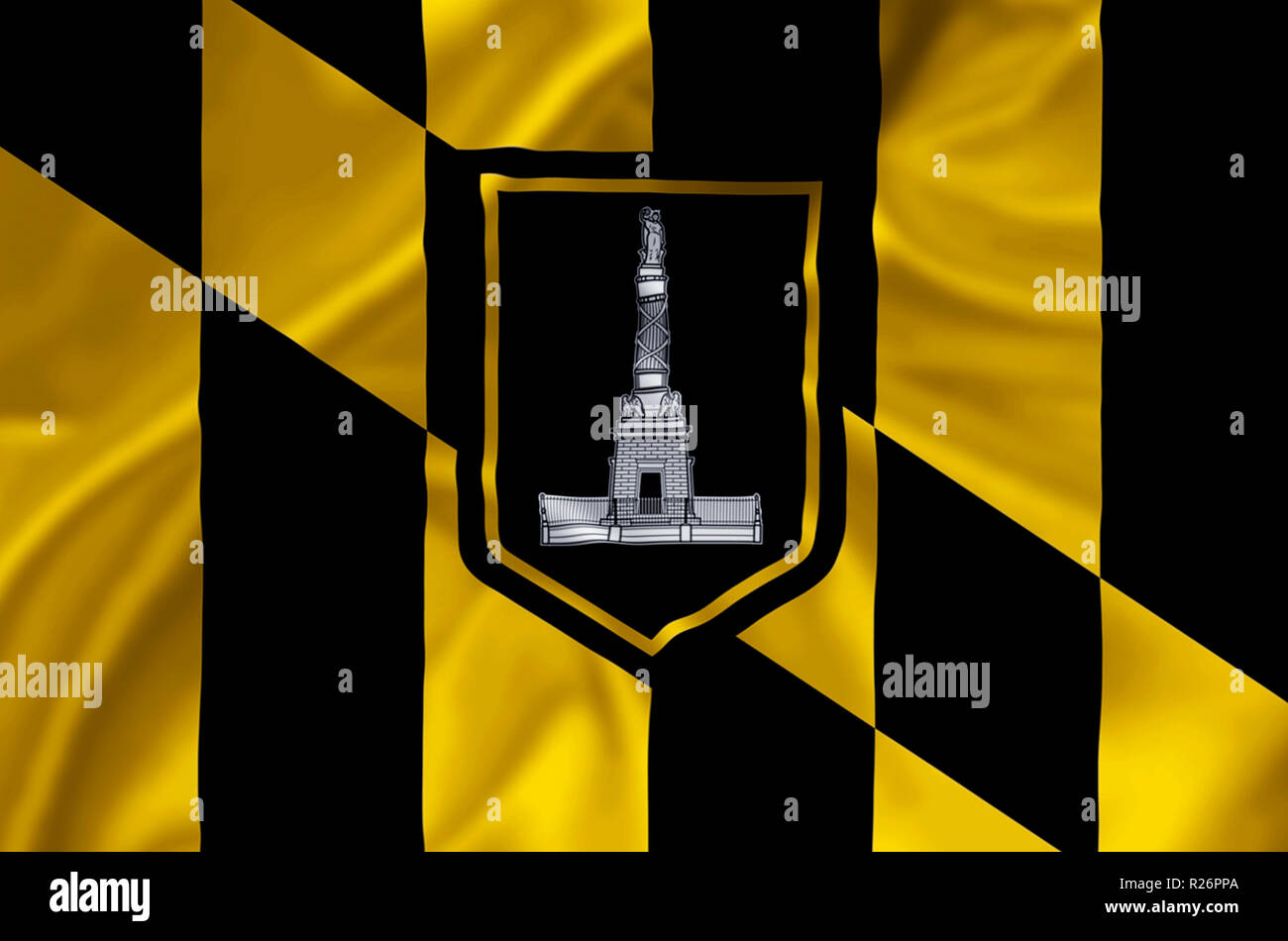 Baltimore City waving and closeup flag illustration. Perfect for ...