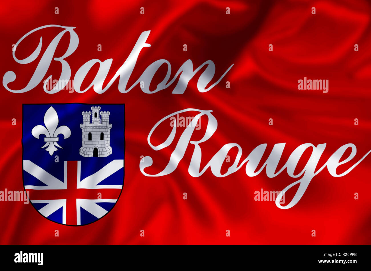 Baton Rouge waving and closeup flag illustration. Perfect for ...