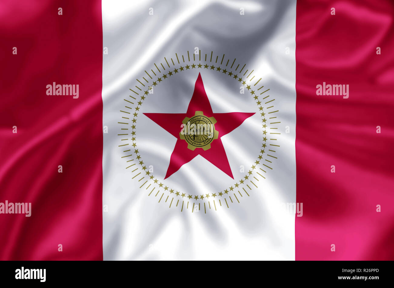 Birmingham Alabama waving and closeup flag illustration. Perfect for ...