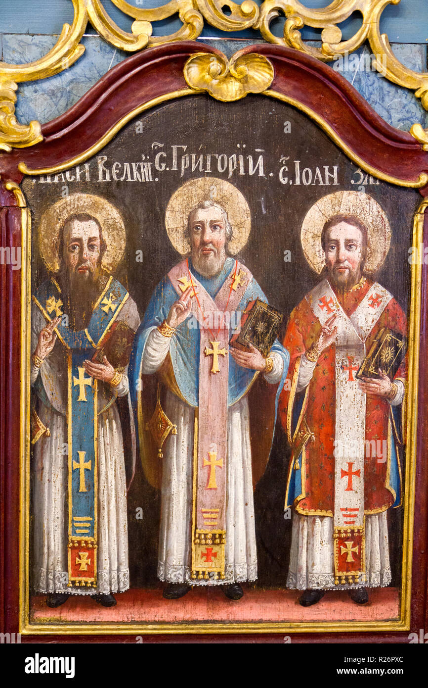 An icon of the Three Hierarchs - Basil the Great, Gregory the ...
