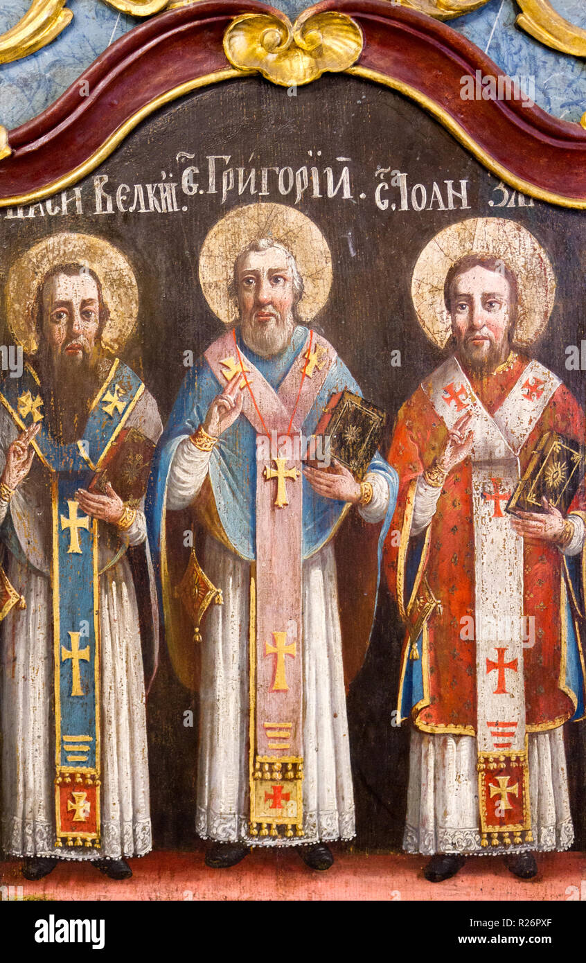 An icon of the Three Hierarchs - Basil the Great, Gregory the ...