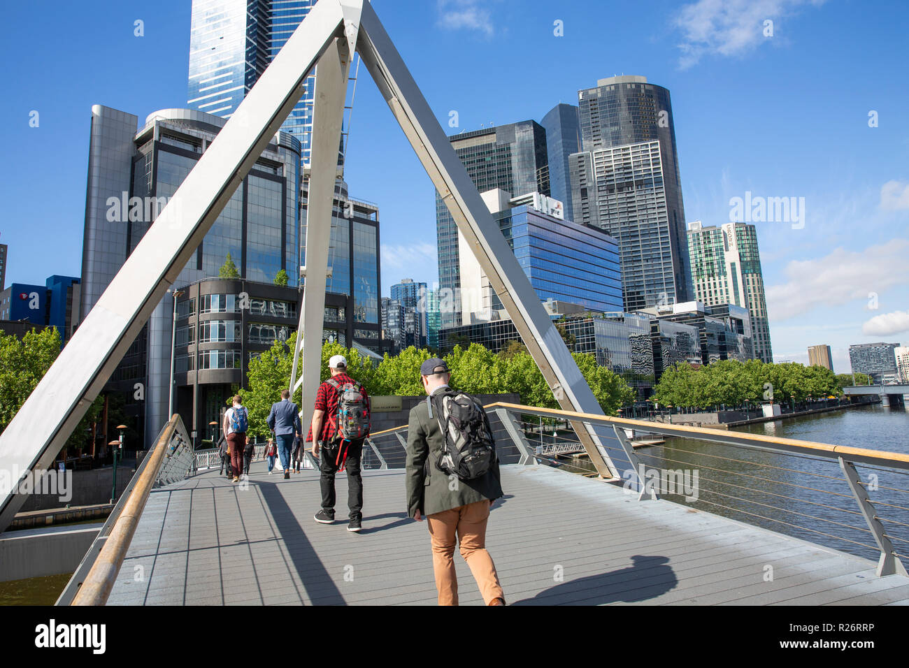 Evan Walker pedestrian bridge across the yarra river in Melbourne ...