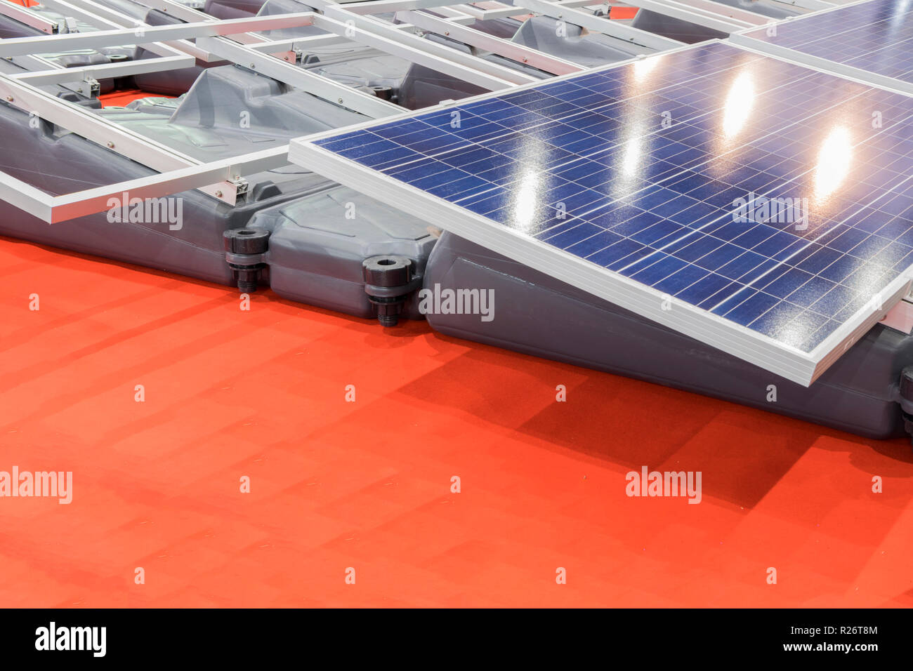floating solar cell equipment for solar farm Stock Photo - Alamy