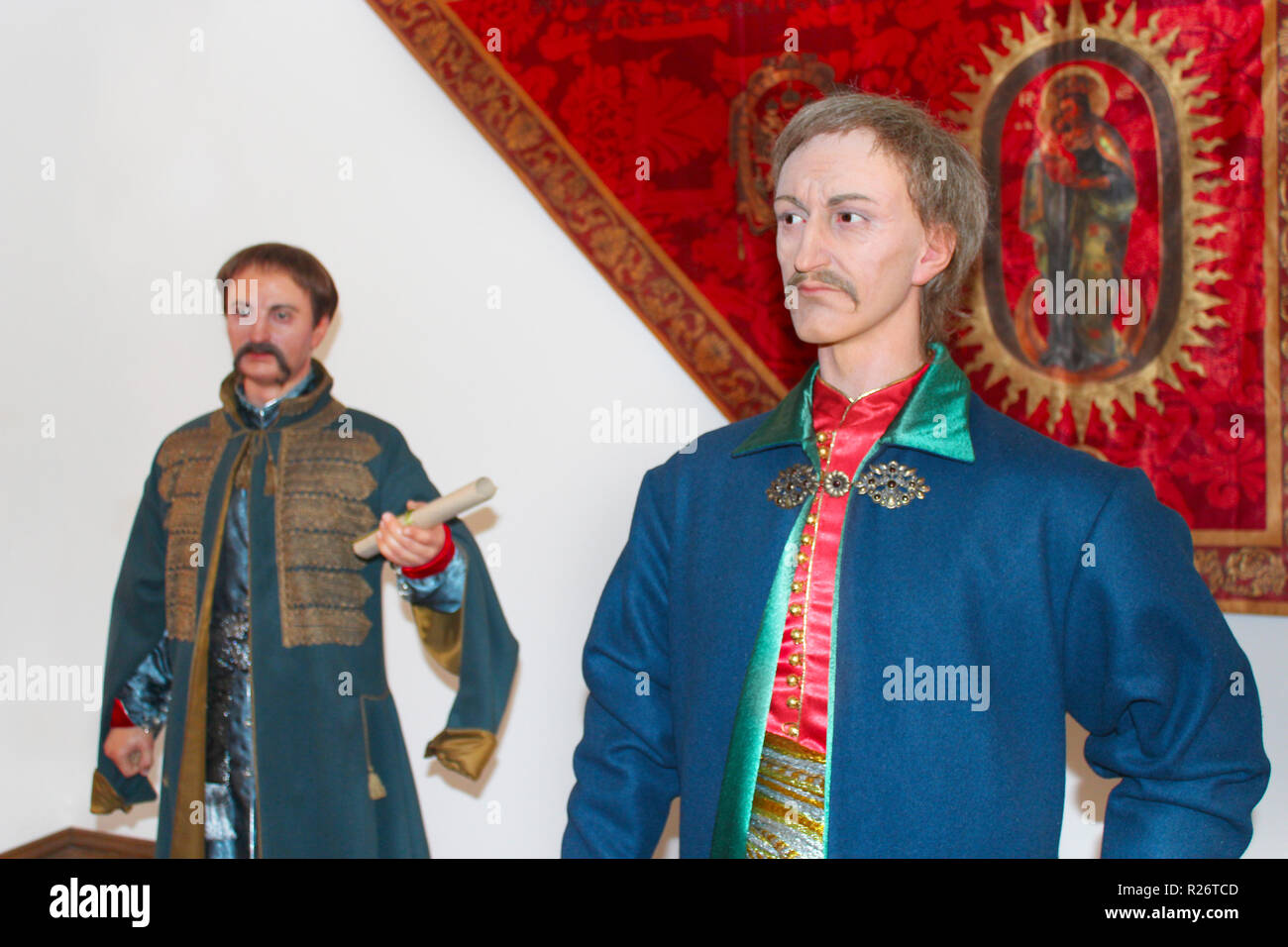 wax figures of Ivan Mazepa and Pylyp Orlyk Ukrainian hetmans in museum ...