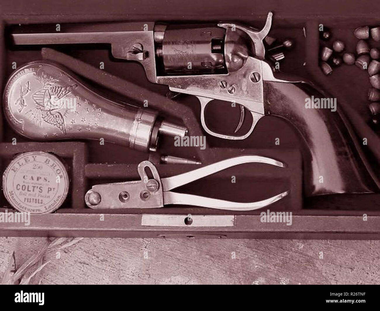 Boxed Colt Pocket Model commonly called the "Wells Fargo Stock Photo ...