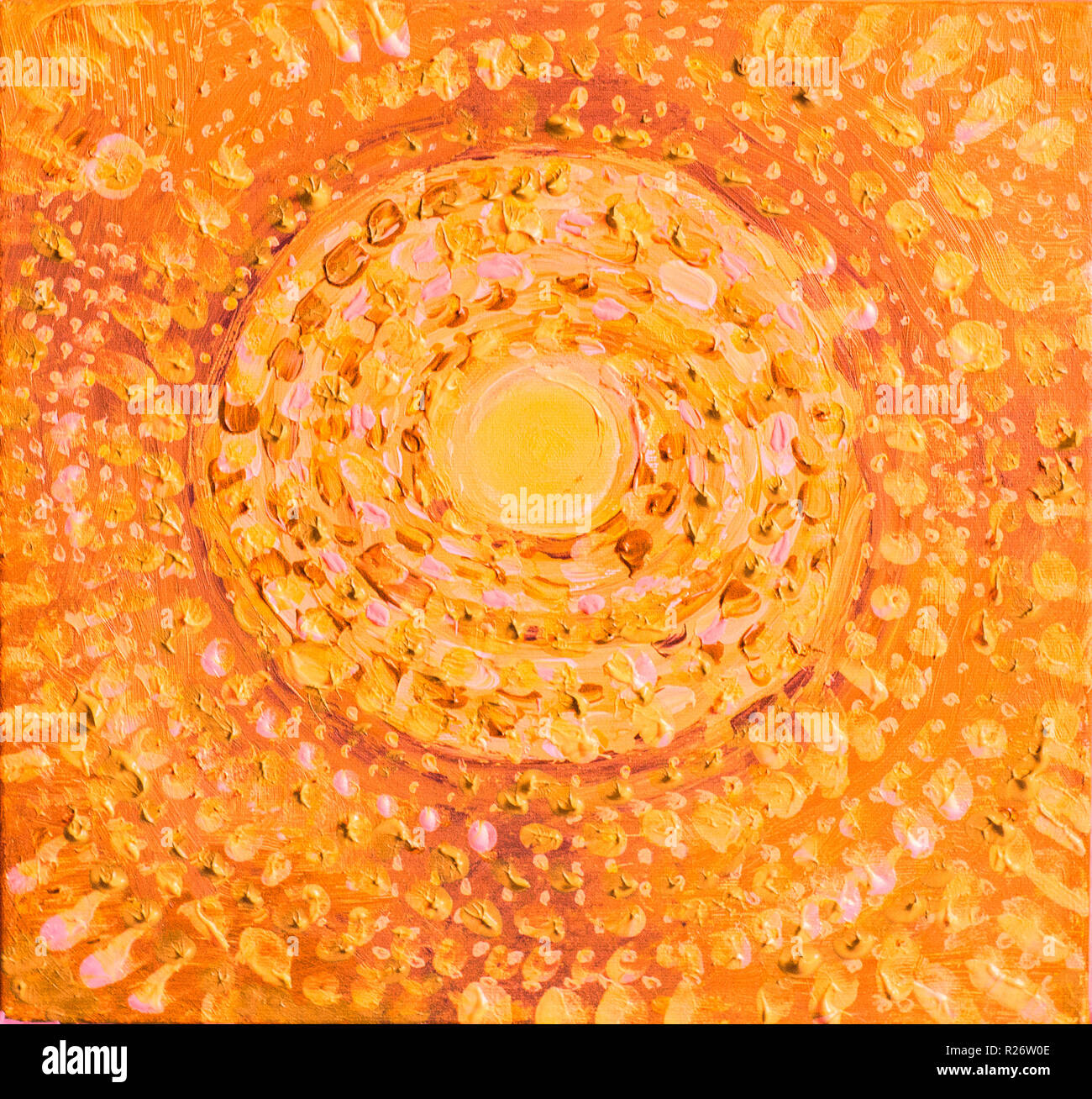 Acrylic painting on canvas in the form of a sphere .Streaming painting ...